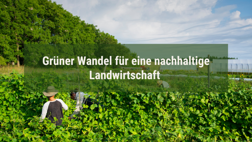 Grüner Wandel für eine nachhaltige Landwirtschaft - Schreiber Bildung
